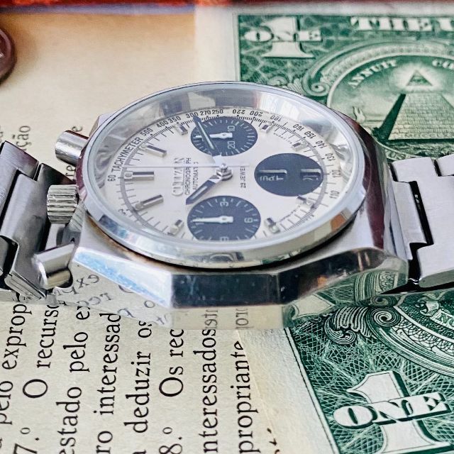 高級時計 シチズン】CITIZEN 8110A 23石 ツノ パンダ クロノ 時計 高級時計 シチズン】CITIZEN 8110A 23石 ツノ パンダ クロノ 時計