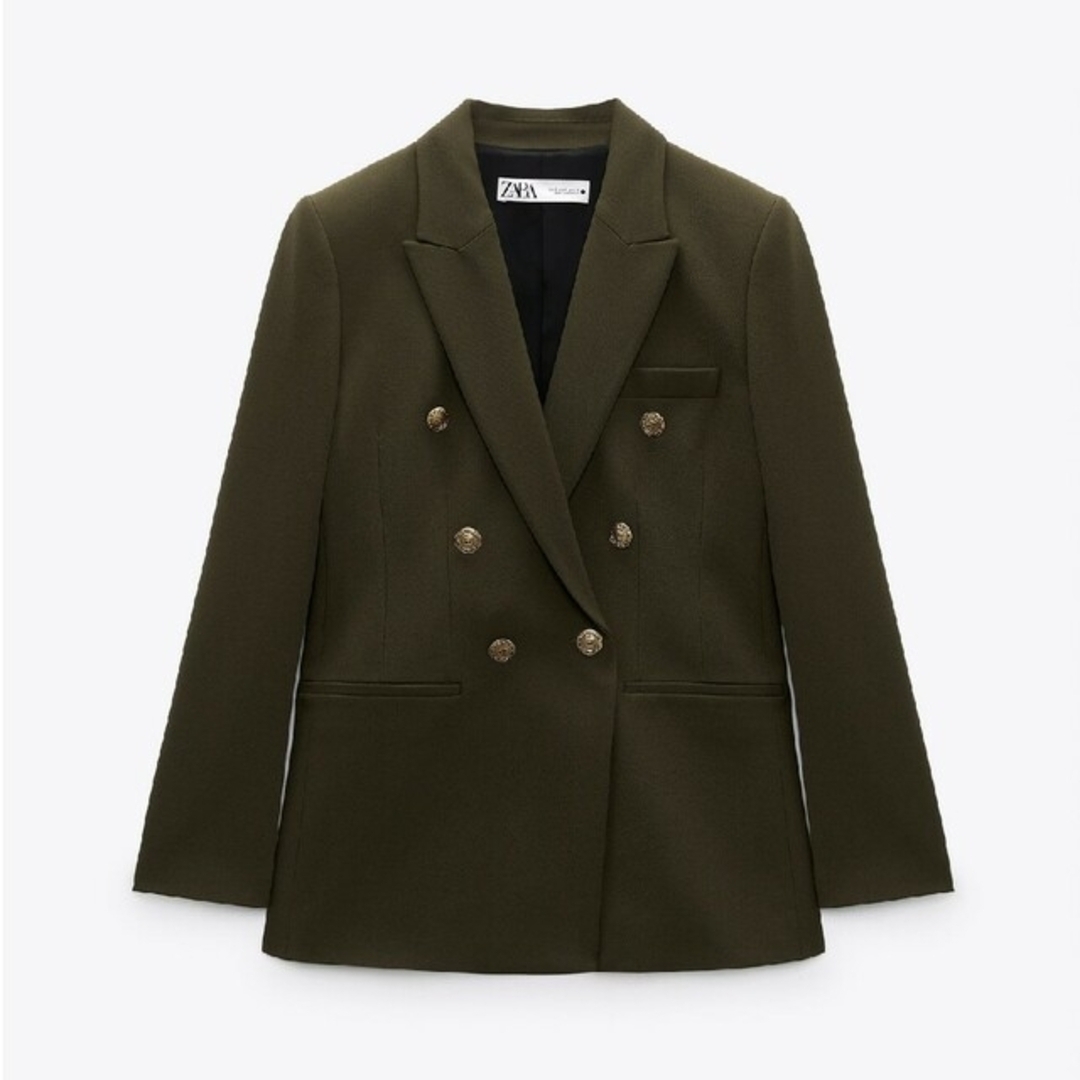 ZARA - ZARA テーラードボタンブレザー Sサイズ カーキの通販 by ZARA - ZARA テーラードボタンブレザー Sサイズ カーキの通販 by