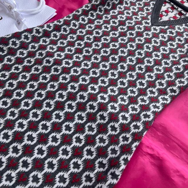 Christian Dior - 【美品】Christian Dior ニットワンピース 総 Christian Dior - 【美品】Christian Dior ニットワンピース 総