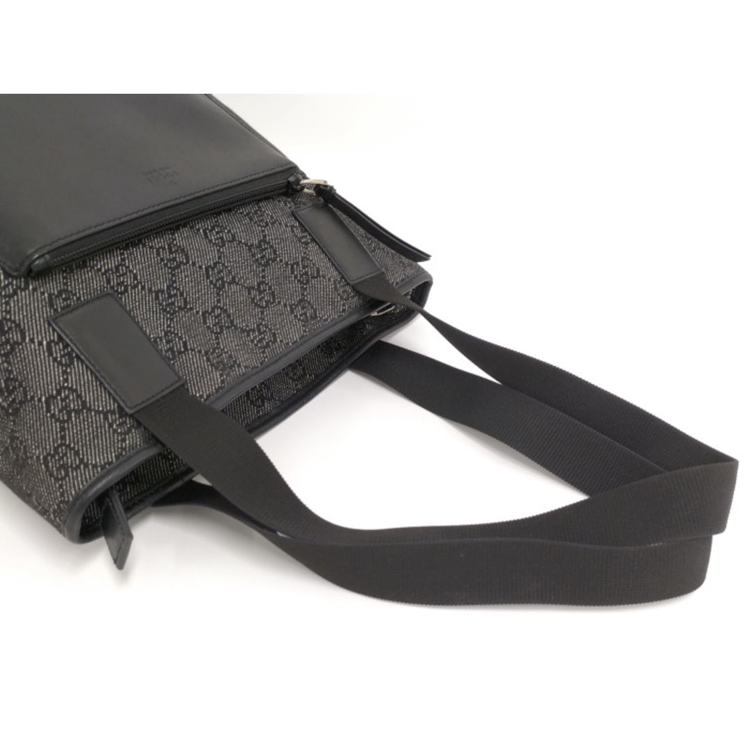 GUCCI - GUCCI トートバッグ GGキャンバス レザー ブラック GUCCI - GUCCI トートバッグ GGキャンバス レザー ブラック