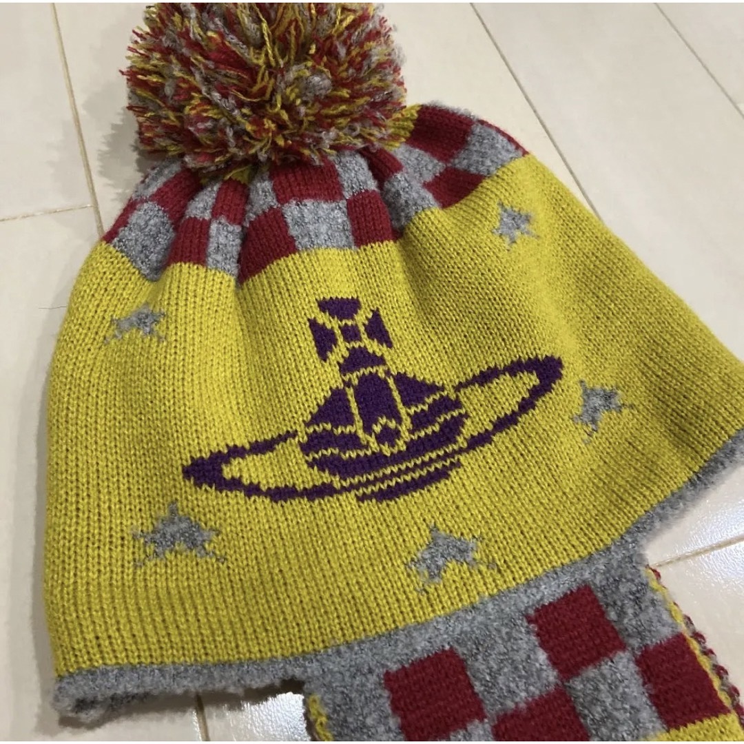 Vivienne Westwood 耳あて ニットキャップ ニット帽 イエロー Vivienne Westwood 耳あて ニットキャップ ニット帽 イエロー