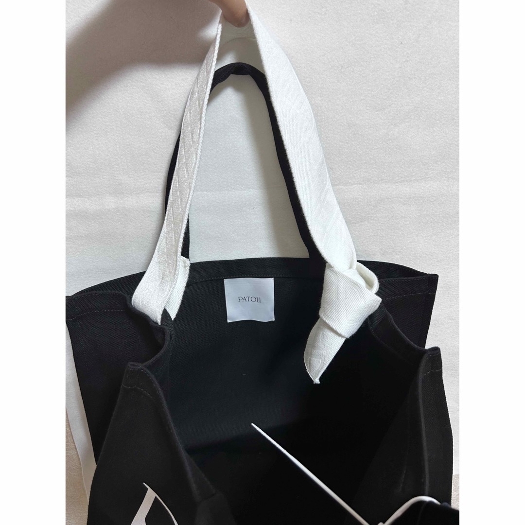 PATOU】オーガニックコットン パトゥ キャンバストート ラージ黒 PATOU】オーガニックコットン パトゥ キャンバストート ラージ黒