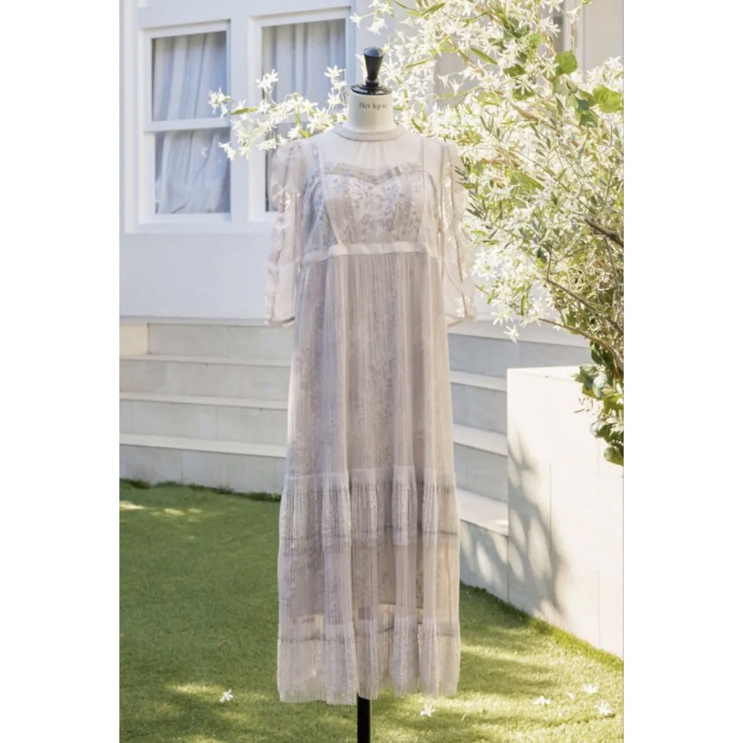 Her lip to - 【peco様専用】Floral Lace Tule Sheer Dressの Her lip to - 【peco様専用】Floral Lace Tule Sheer Dressの