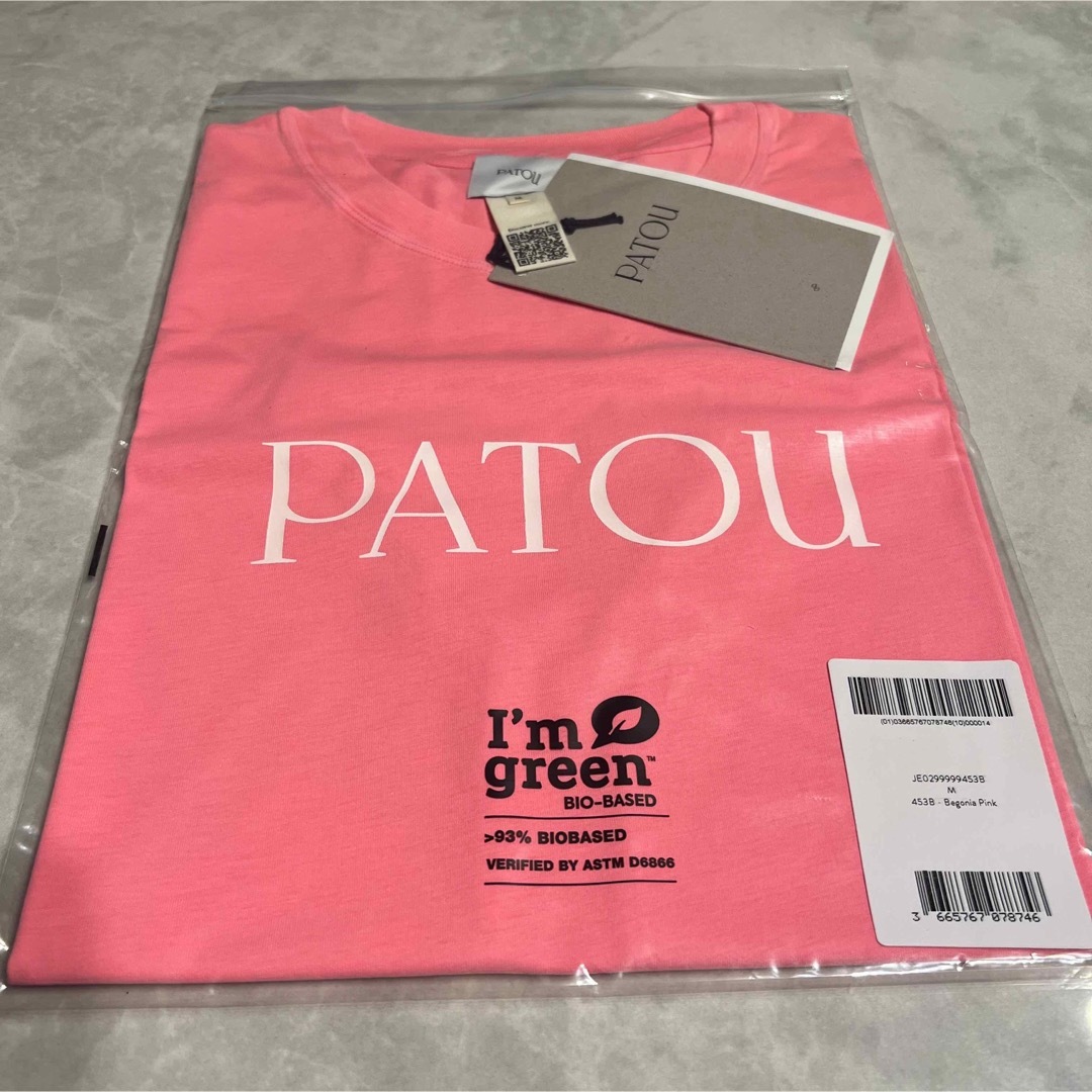 新品】PATOU 半袖 Tシャツ ロゴ ピンク Mサイズ 新品】PATOU 半袖 Tシャツ ロゴ ピンク Mサイズ