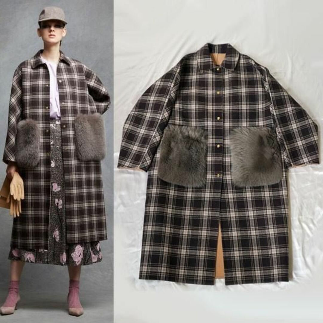Drawer - drawer 袖ファーコート - ロングコート Drawer - drawer 袖ファーコート - ロングコート