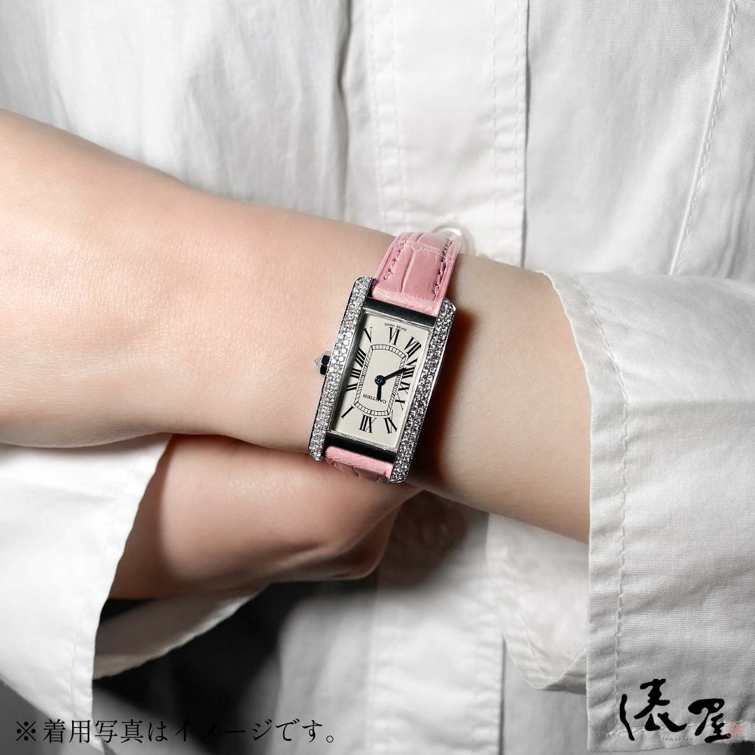 Cartier - 【ダイヤベゼル】カルティエ K18WG タンクアメリカン Cartier - 【ダイヤベゼル】カルティエ K18WG タンクアメリカン