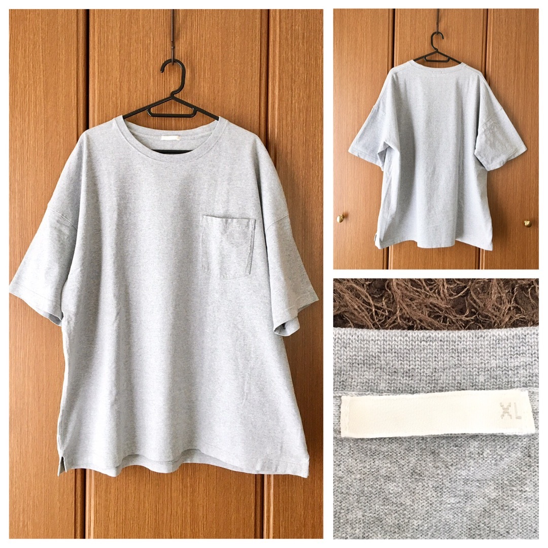 GU - GU GRAY オーバーサイズ 胸ポケットTシャツ ビッグサイズ GU - GU GRAY オーバーサイズ 胸ポケットTシャツ ビッグサイズ
