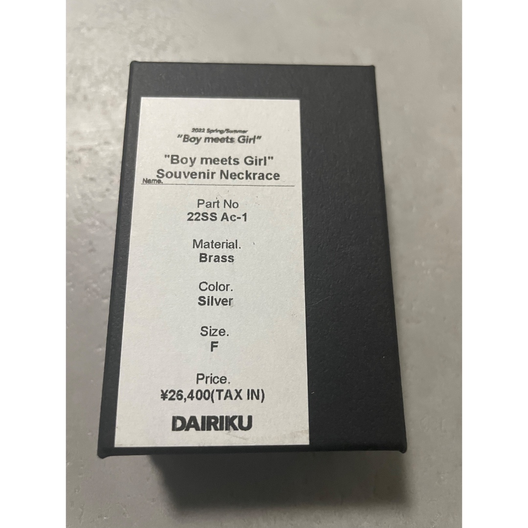DAIRIKU 22SS boymeetsgirl ネックレス DAIRIKU 22SS boymeetsgirl ネックレス