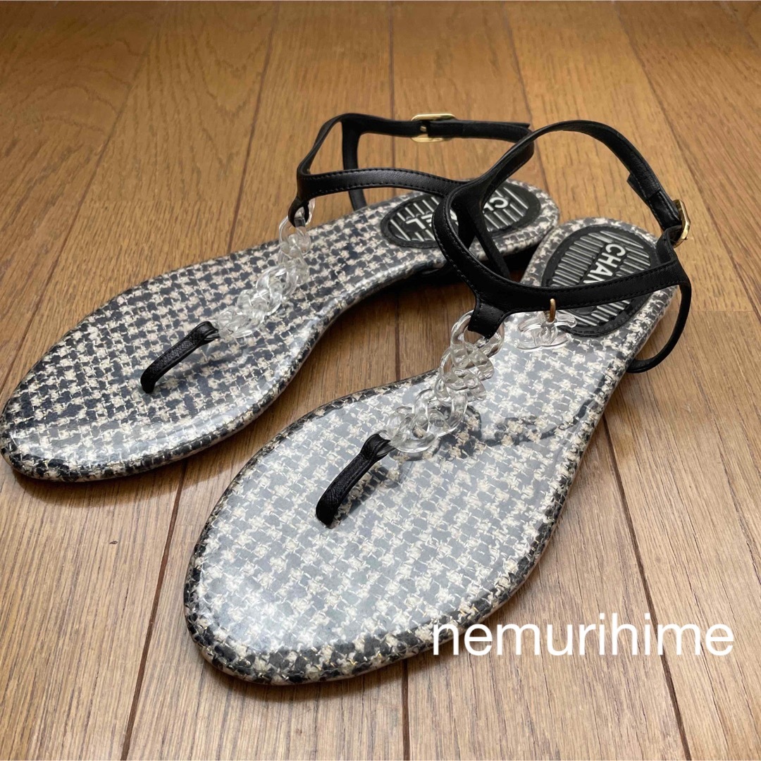 美品。シャネル トングサンダル 38 サンダル 美品。シャネル トングサンダル 38 サンダル