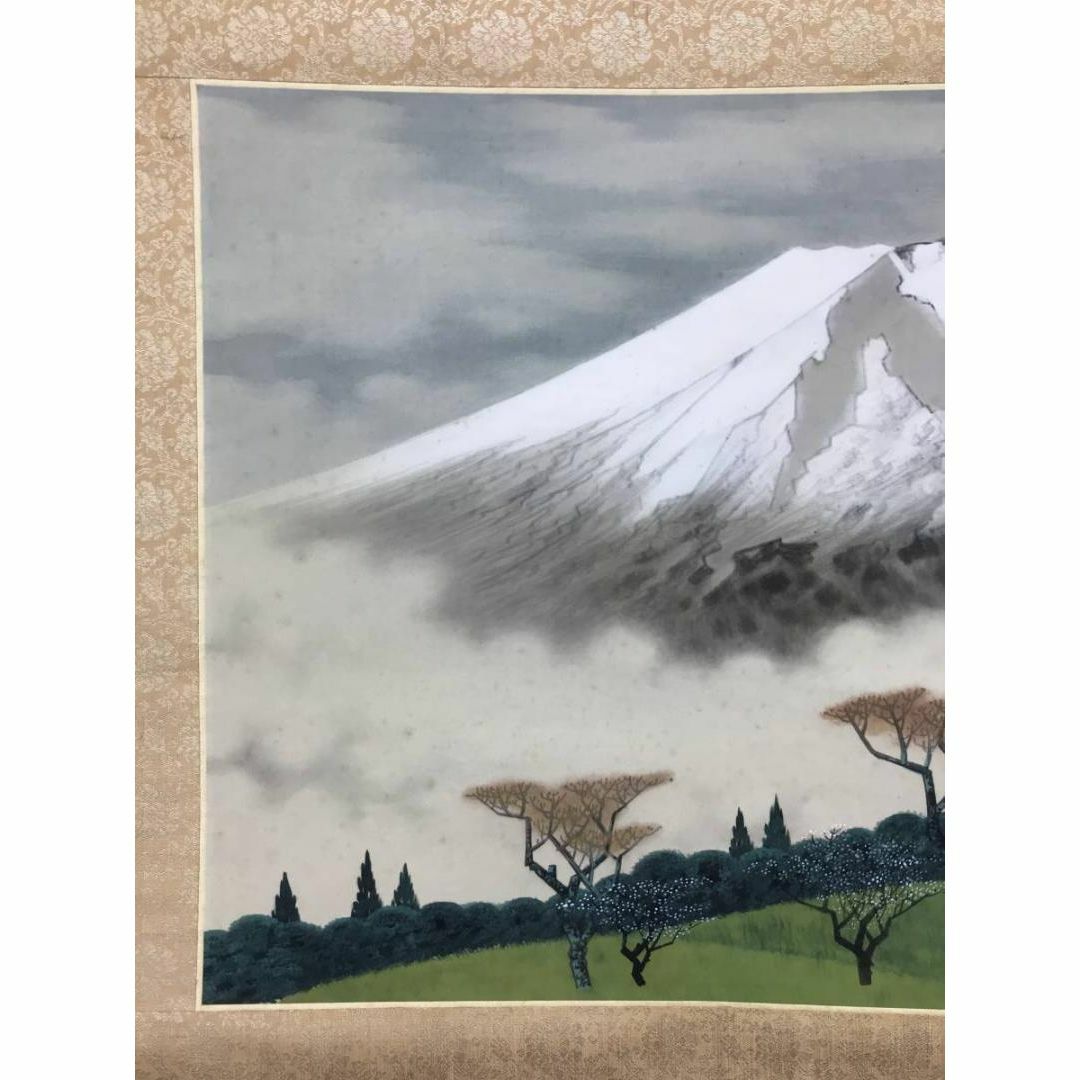 真作/曹洞宗管長/秋野孝道/富士山画賛/山水図/富士山/横物//掛軸☆ 真作/曹洞宗管長/秋野孝道/富士山画賛/山水図/富士山/横物//掛軸☆
