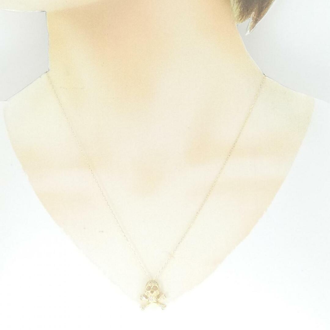 K10YG スカル ダイヤモンド ネックレス 0.18CT K10YG スカル ダイヤモンド ネックレス 0.18CT