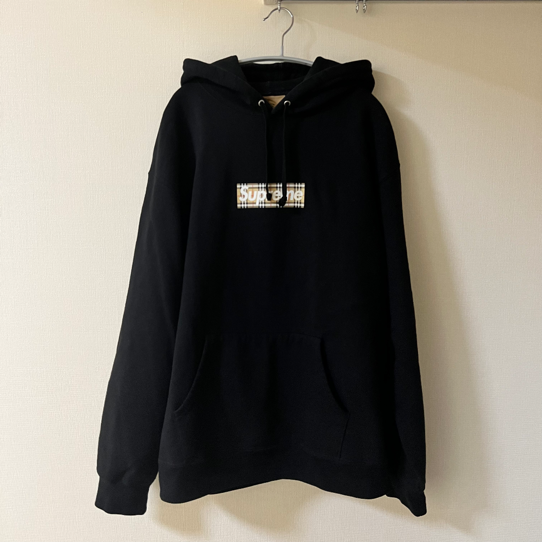 supreme burberry シュプリーム バーバリー パーカー 黒 XL supreme burberry シュプリーム バーバリー パーカー 黒 XL