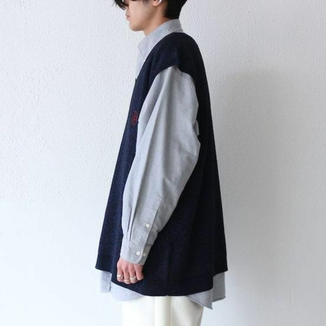DAIRIKU Oversized Lame Knit Vest 新品 ネイビー DAIRIKU Oversized Lame Knit Vest 新品 ネイビー
