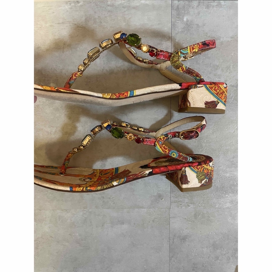 DOLCE&GABBANA - ドルガバ 38.5 トングサンダル ビジュー DOLCE&GABBANA - ドルガバ 38.5 トングサンダル ビジュー