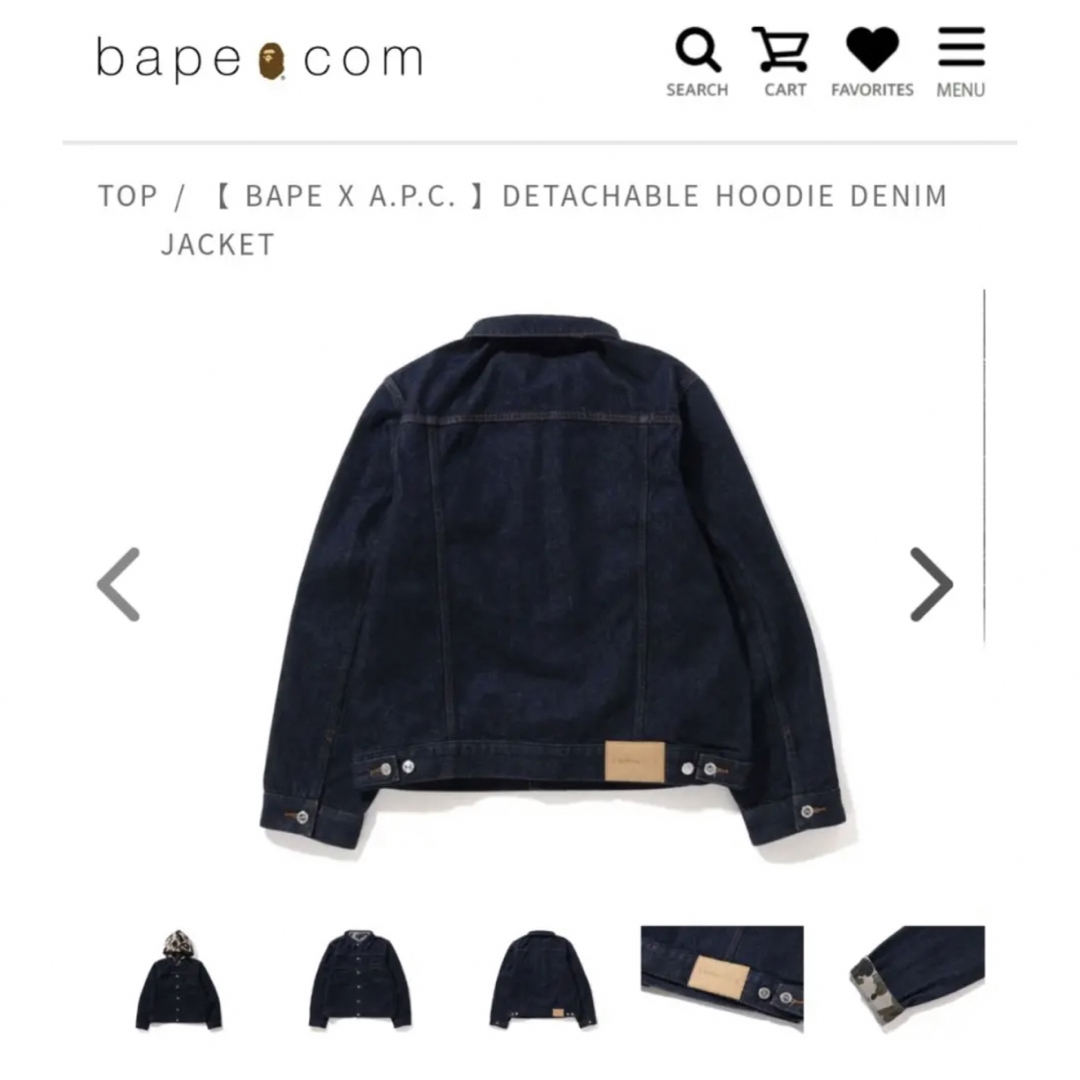 80□22AW BAPE×A.P.C. DENIM JACKET の通販 by たぁぼぉ's shop 80□22AW BAPE×A.P.C. DENIM JACKET の通販 by たぁぼぉ's shop