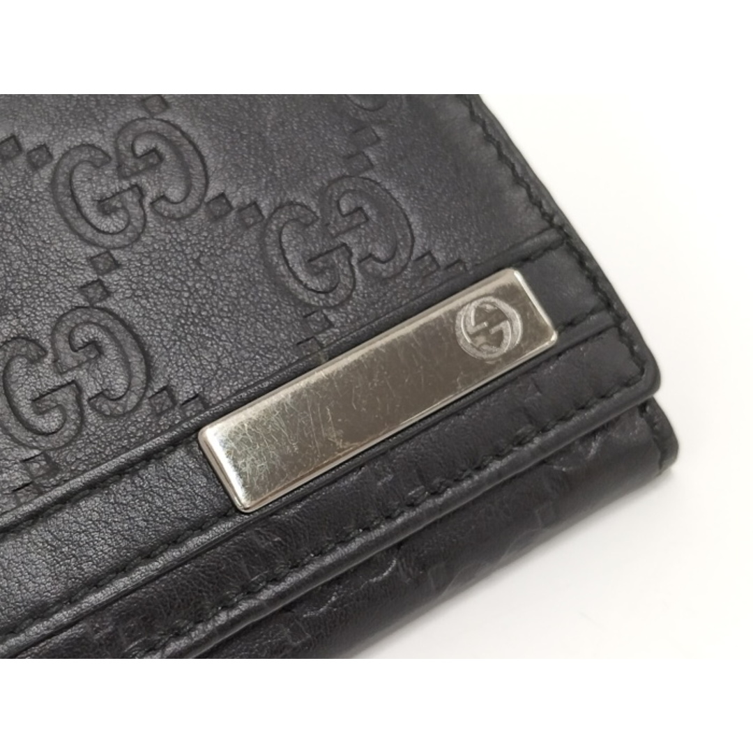 GUCCI - GUCCI 二つ折り長財布 グッチシマ レザー ブラック GUCCI - GUCCI 二つ折り長財布 グッチシマ レザー ブラック