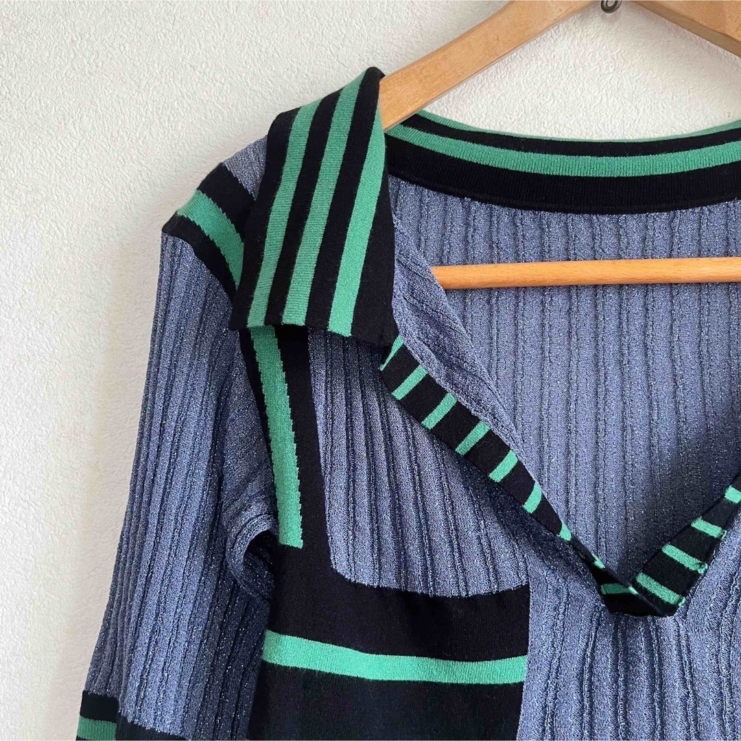 ECKHAUS LATTA ラメ ボーダー トップス ECKHAUS LATTA ラメ ボーダー トップス