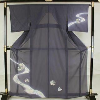AC4992 夏物 仕付未使用訪問着 168cm 江戸紫花丸文の通販 by AC4992 夏物 仕付未使用訪問着 168cm 江戸紫花丸文の通販 by