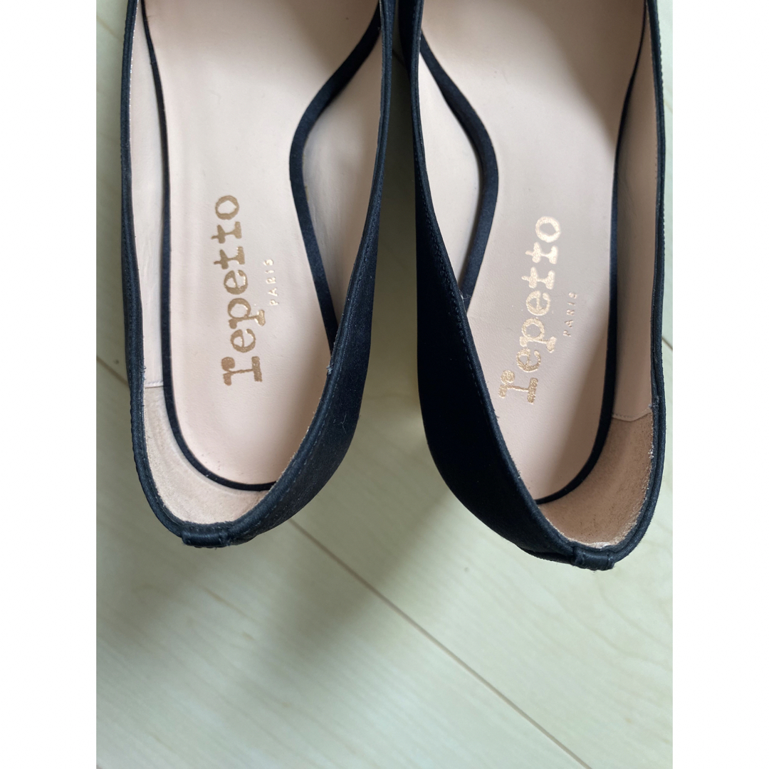 新品未使用レペット Repetto 黒パンプス デザインヒール 新品未使用レペット Repetto 黒パンプス デザインヒール