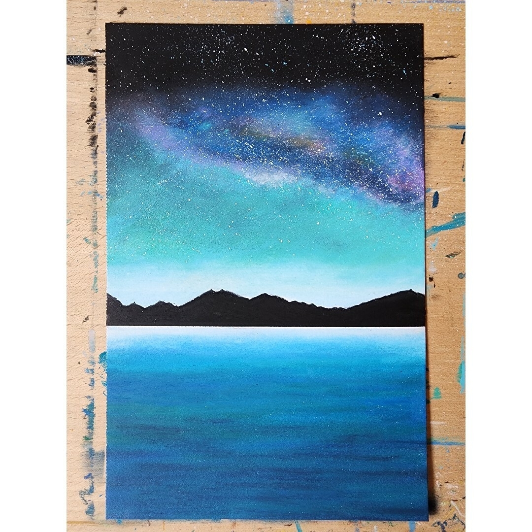 パステル画 風景画 海の絵 星空の通販 by ☆ハッピーカラー パステル画 風景画 海の絵 星空の通販 by ☆ハッピーカラー