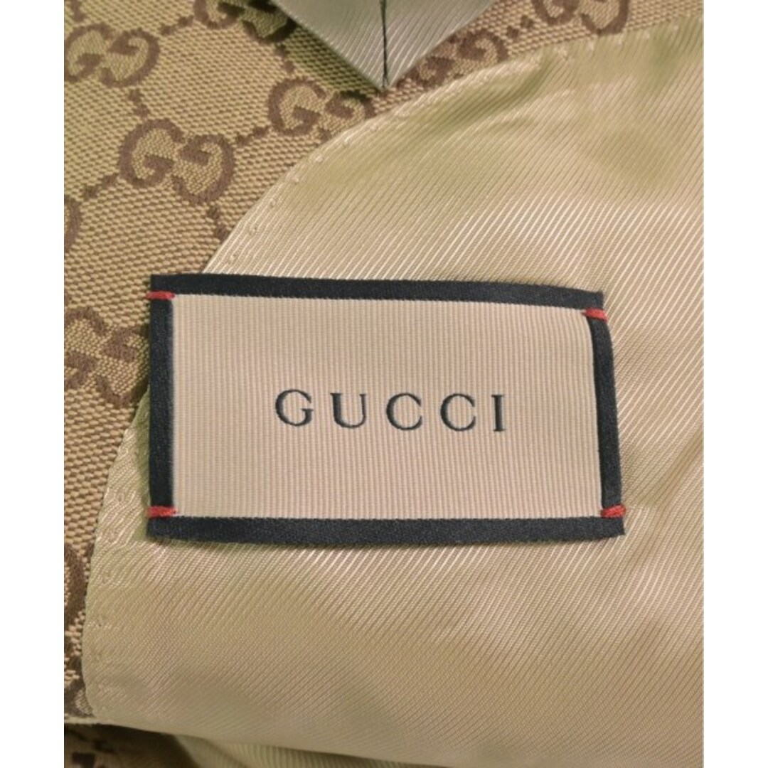 GUCCI - GUCCI グッチ テーラードジャケット 46(M位) 茶系(総柄 GUCCI - GUCCI グッチ テーラードジャケット 46(M位) 茶系(総柄