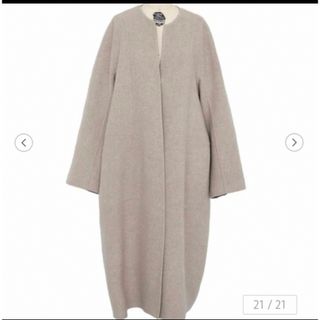 ウールカシミヤリバー ノーカラーコートの通販|ラクマ ウールカシミヤリバー ノーカラーコートの通販|ラクマ