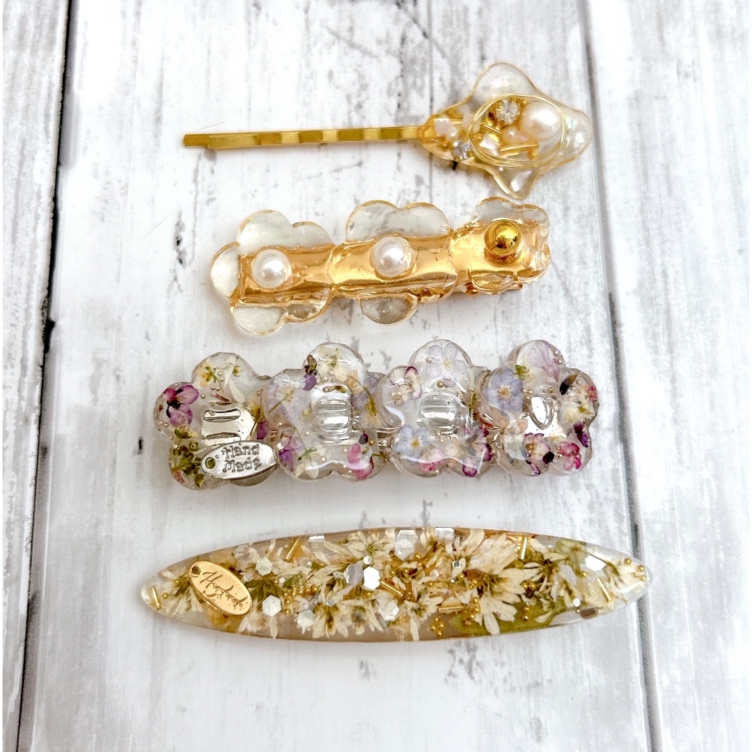 ハンドメイド レジン バレッタ ヘアクリップ ヘアピン 押し花 ハンドメイド レジン バレッタ ヘアクリップ ヘアピン 押し花