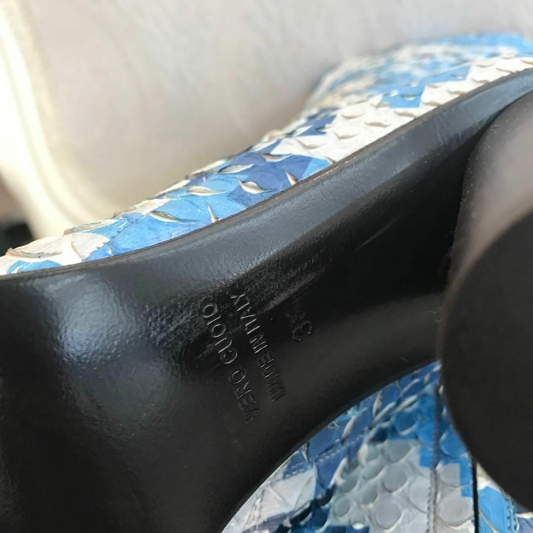 ☆未使用品☆ANYA HINDMARCH ブーツ パイソン ブルーxホワイト ☆未使用品☆ANYA HINDMARCH ブーツ パイソン ブルーxホワイト
