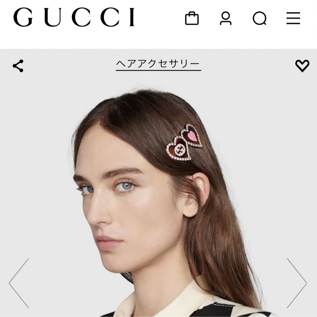 Gucci インターロッキングG &ハート ヘアクリップ Gucci インターロッキングG &ハート ヘアクリップ