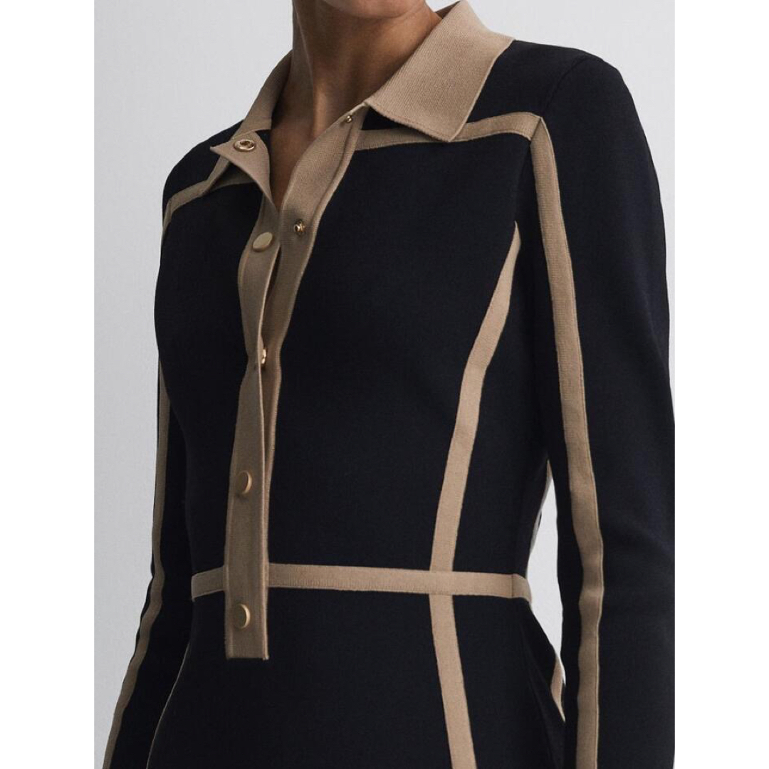 REISS - ❤️REISS 新作新品 黒 ニット長袖ワンピース 上品 REISS - ❤️REISS 新作新品 黒 ニット長袖ワンピース 上品