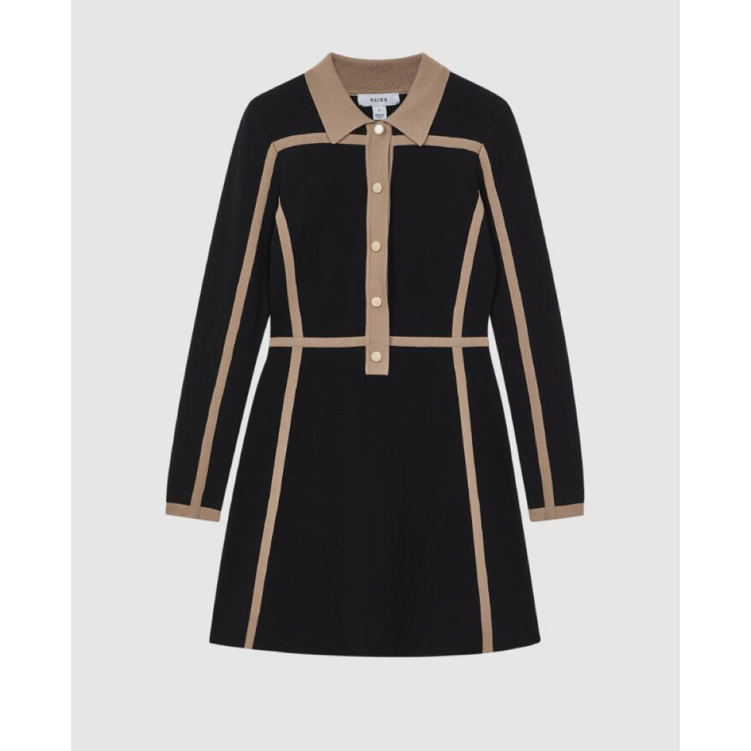 REISS - ❤️REISS 新作新品 黒 ニット長袖ワンピース 上品 REISS - ❤️REISS 新作新品 黒 ニット長袖ワンピース 上品