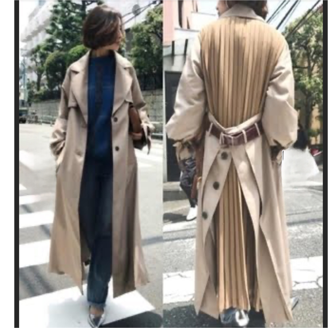 美品】アメリヴィンテージ バックプリーツ トレンチコート 美品】アメリヴィンテージ バックプリーツ トレンチコート