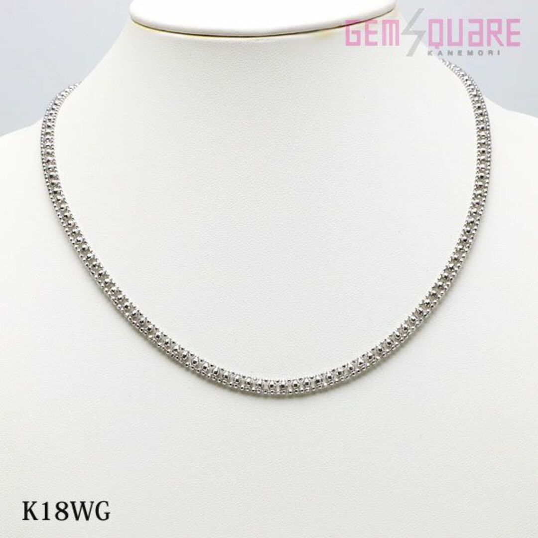 K18WG デザインネックレス ミラーボール 10.8g 42cm K18WG デザインネックレス ミラーボール 10.8g 42cm