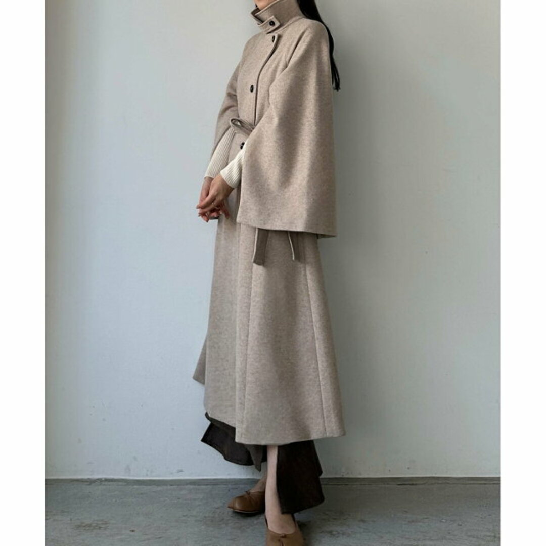 JUNOAH - 【ベージュ】【XL】Louere 2wayハイネックコートの通販 JUNOAH - 【ベージュ】【XL】Louere 2wayハイネックコートの通販