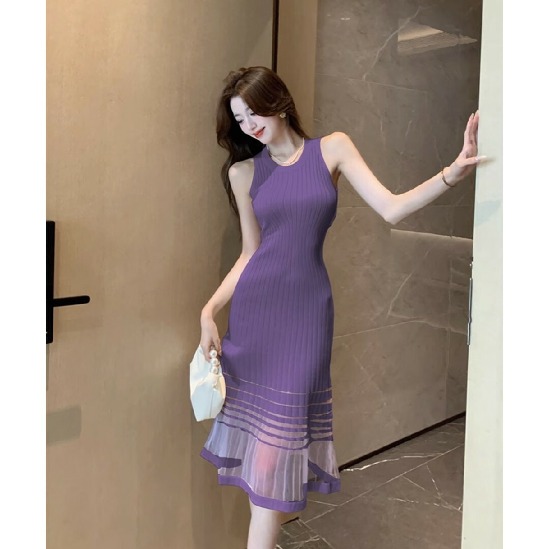 セクシーニットワンピース イエロー□レディース 春夏秋冬の通販 セクシーニットワンピース イエロー□レディース 春夏秋冬の通販