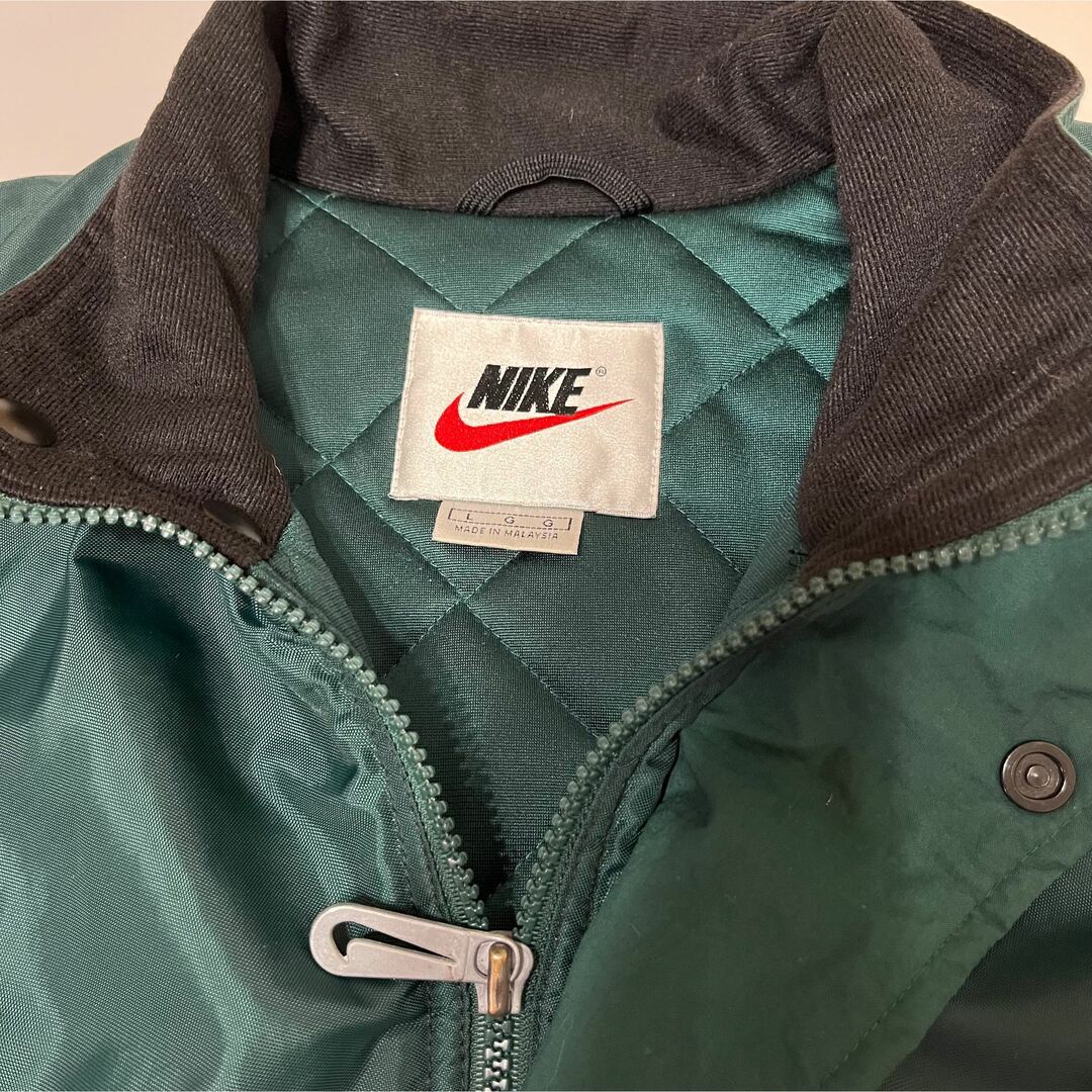 NIKE - 【レア品】NIKE グリーン 中綿ブルゾン L 白タグ 90s NIKE - 【レア品】NIKE グリーン 中綿ブルゾン L 白タグ 90s