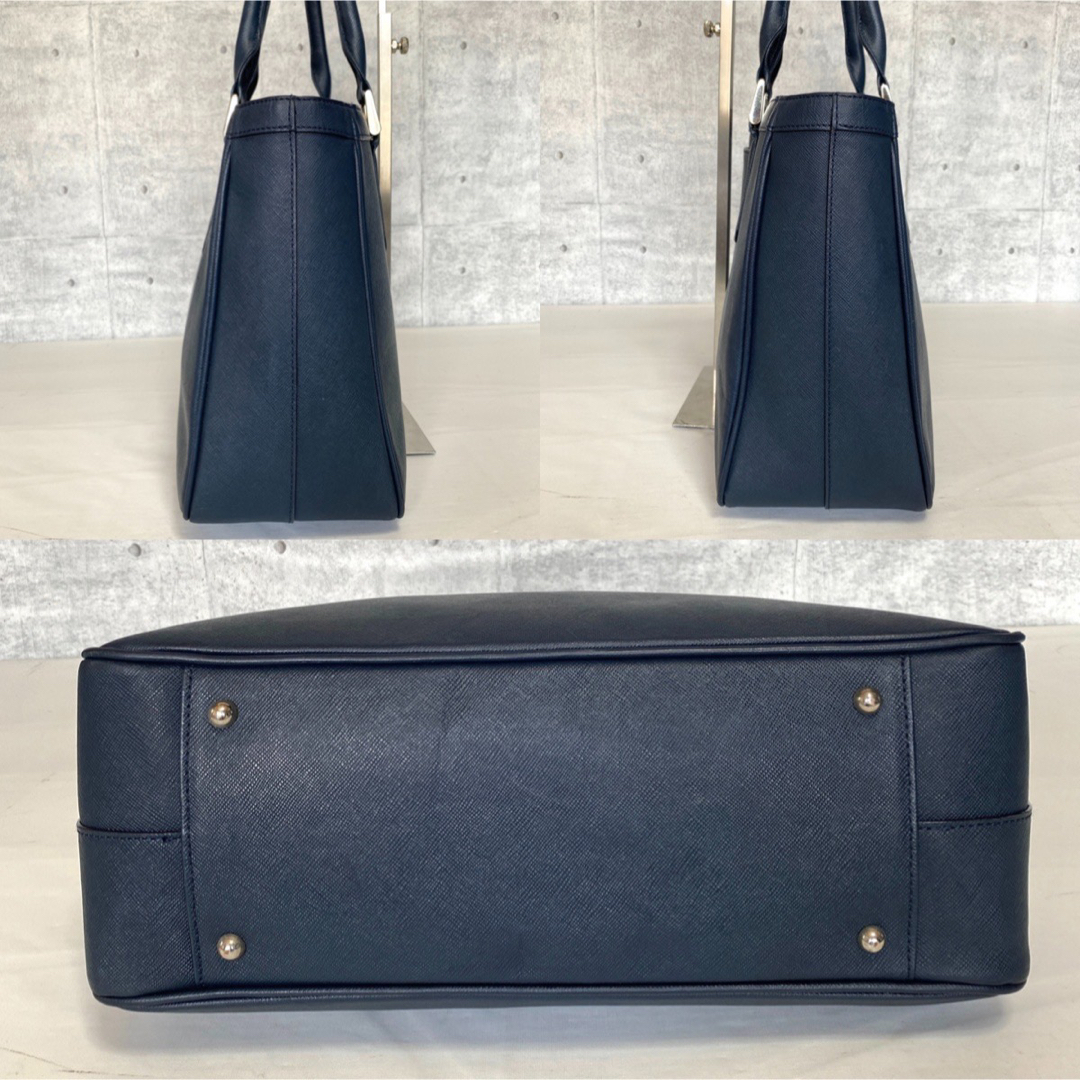 HAMANO】濱野皮革工藝 ポトフ ネイビー レザー A4 ハンドバッグ HAMANO】濱野皮革工藝 ポトフ ネイビー レザー A4 ハンドバッグ