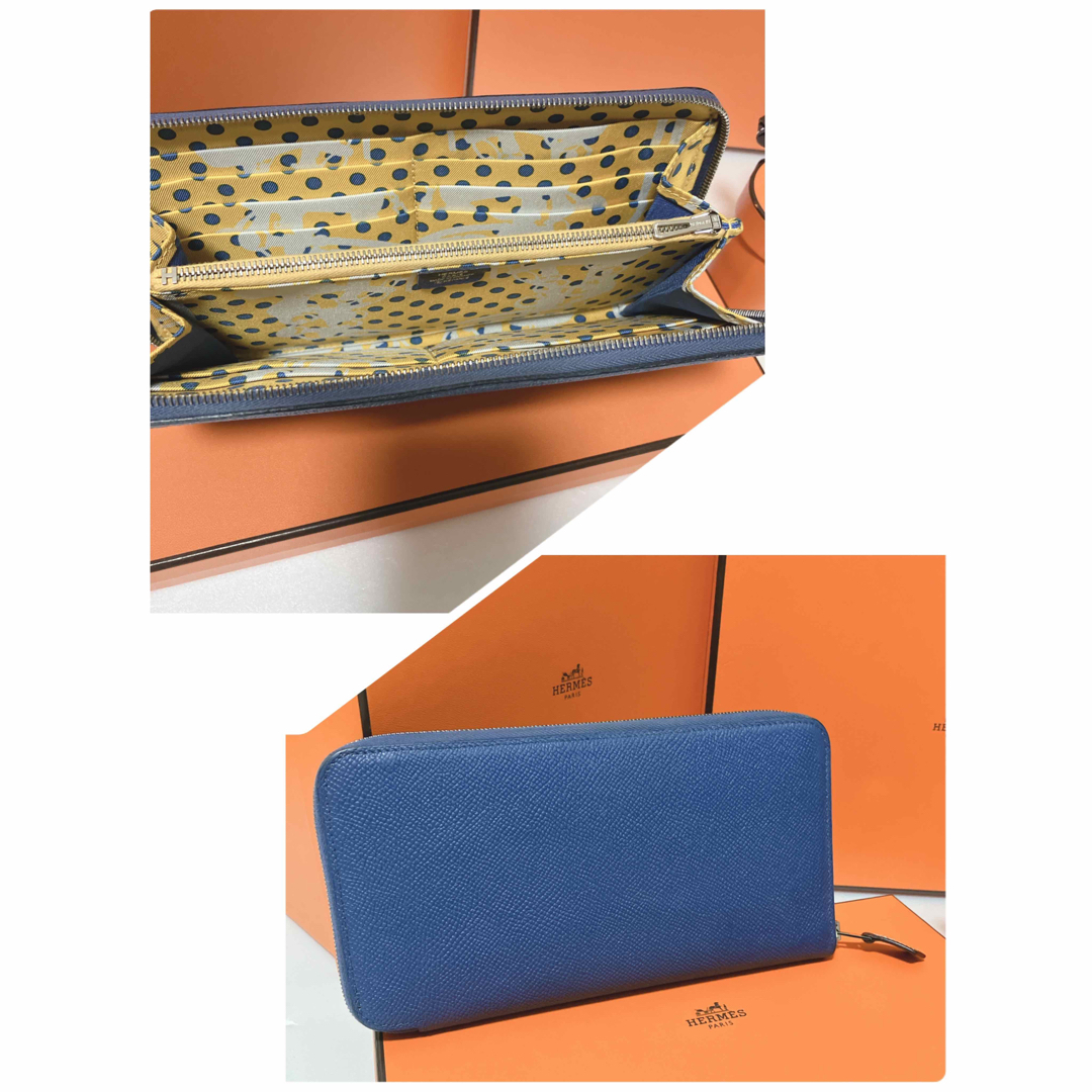 HERMES 美品 ベアン コンパクト エプソン 財布 ブルーネイビー D刻印 HERMES 美品 ベアン コンパクト エプソン 財布 ブルーネイビー D刻印