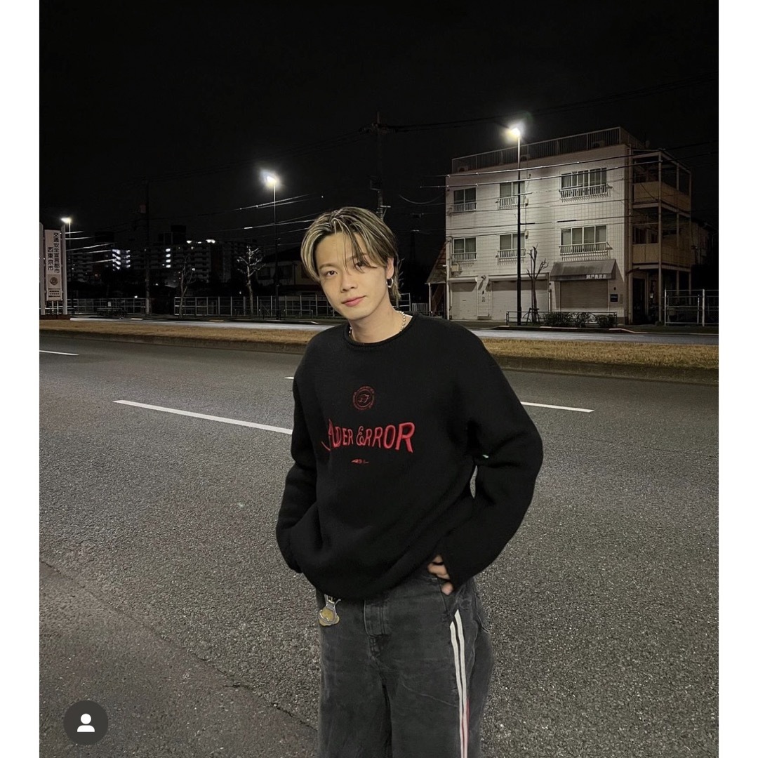 激レア☆ADERERROR☆Verif logo knit☆コムドットやまと着用の 激レア☆ADERERROR☆Verif logo knit☆コムドットやまと着用の