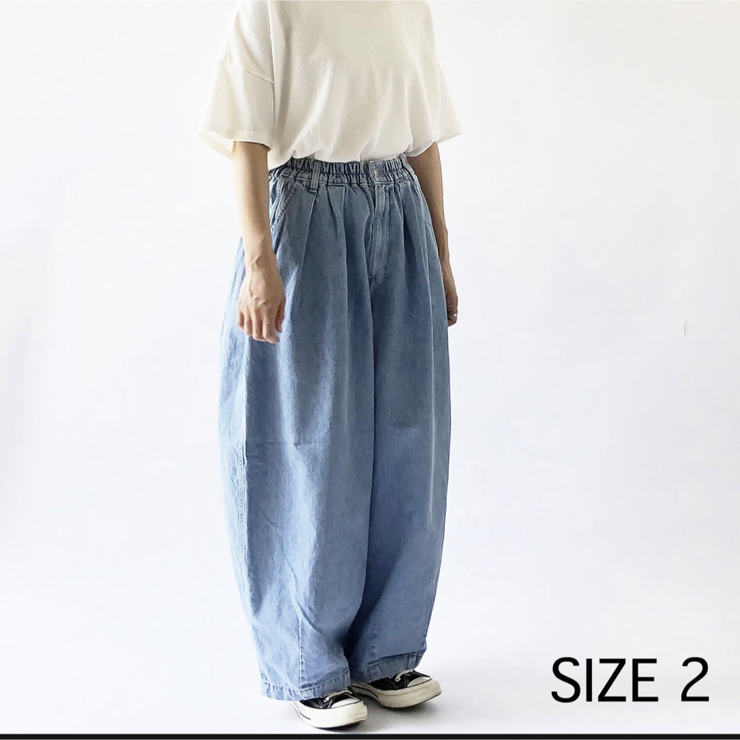 美品】ハーベスティHARVESTYデニム サーカスパンツ サイズ2 美品】ハーベスティHARVESTYデニム サーカスパンツ サイズ2