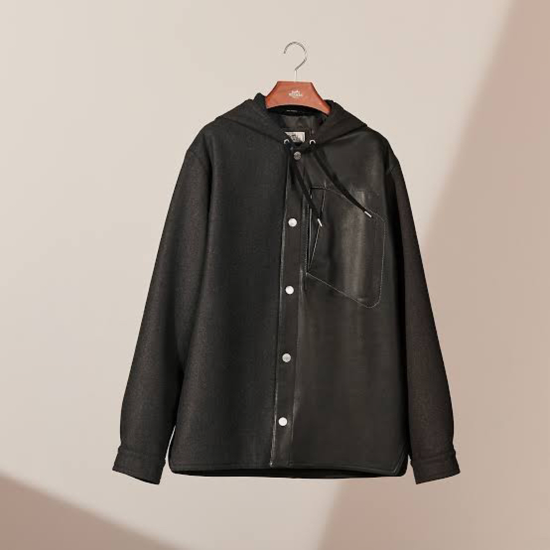 HERMES - 即完売! HERMES レザーマテリアルパーカーの通販 by N HERMES - 即完売! HERMES レザーマテリアルパーカーの通販 by N