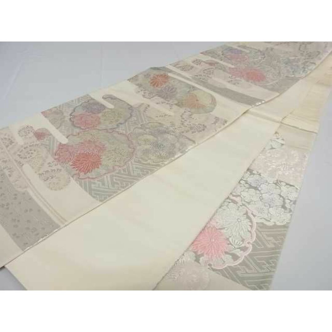 平和屋着物□六通柄袋帯 雲取彩花苑 プラチナ箔 逸品 ma3284の 平和屋着物□六通柄袋帯 雲取彩花苑 プラチナ箔 逸品 ma3284の