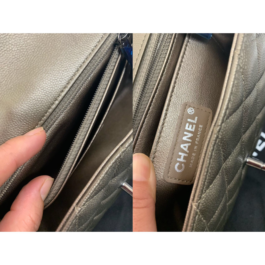 CHANEL - 美品超レアシャネルミニ マトラッセ バッグ20CM グレー CHANEL - 美品超レアシャネルミニ マトラッセ バッグ20CM グレー