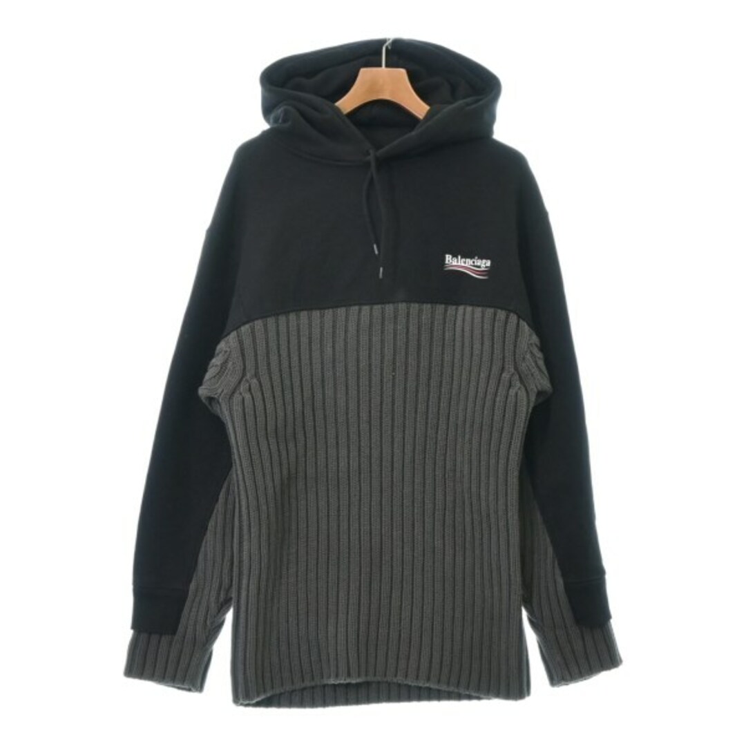 BALENCIAGA バレンシアガ パーカー XS 黒xグレー 【古着】【中古】 BALENCIAGA バレンシアガ パーカー XS 黒xグレー 【古着】【中古】