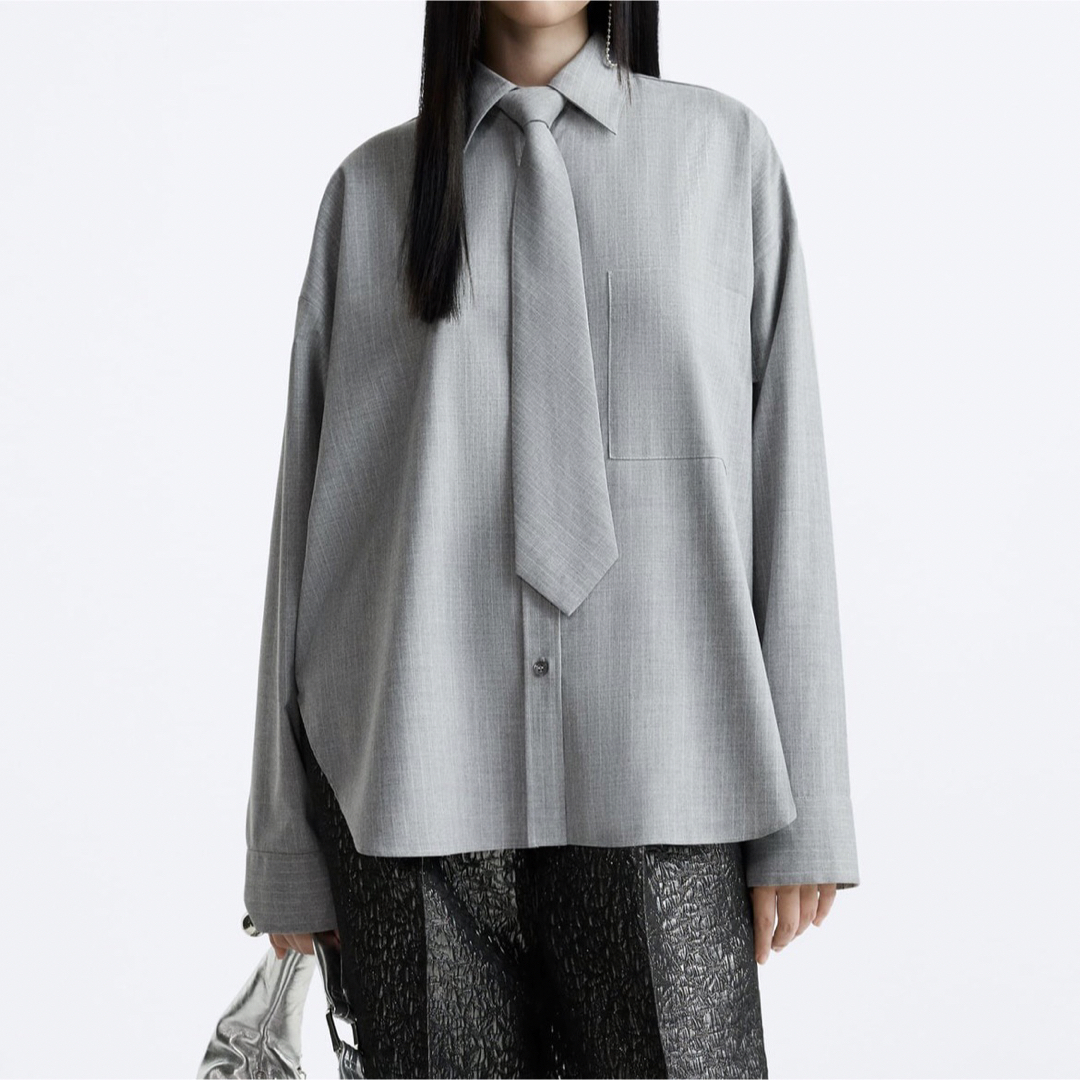 ZARA ドローストリングつきストライプシャツ MAISON SPECIAL ZARA ドローストリングつきストライプシャツ MAISON SPECIAL