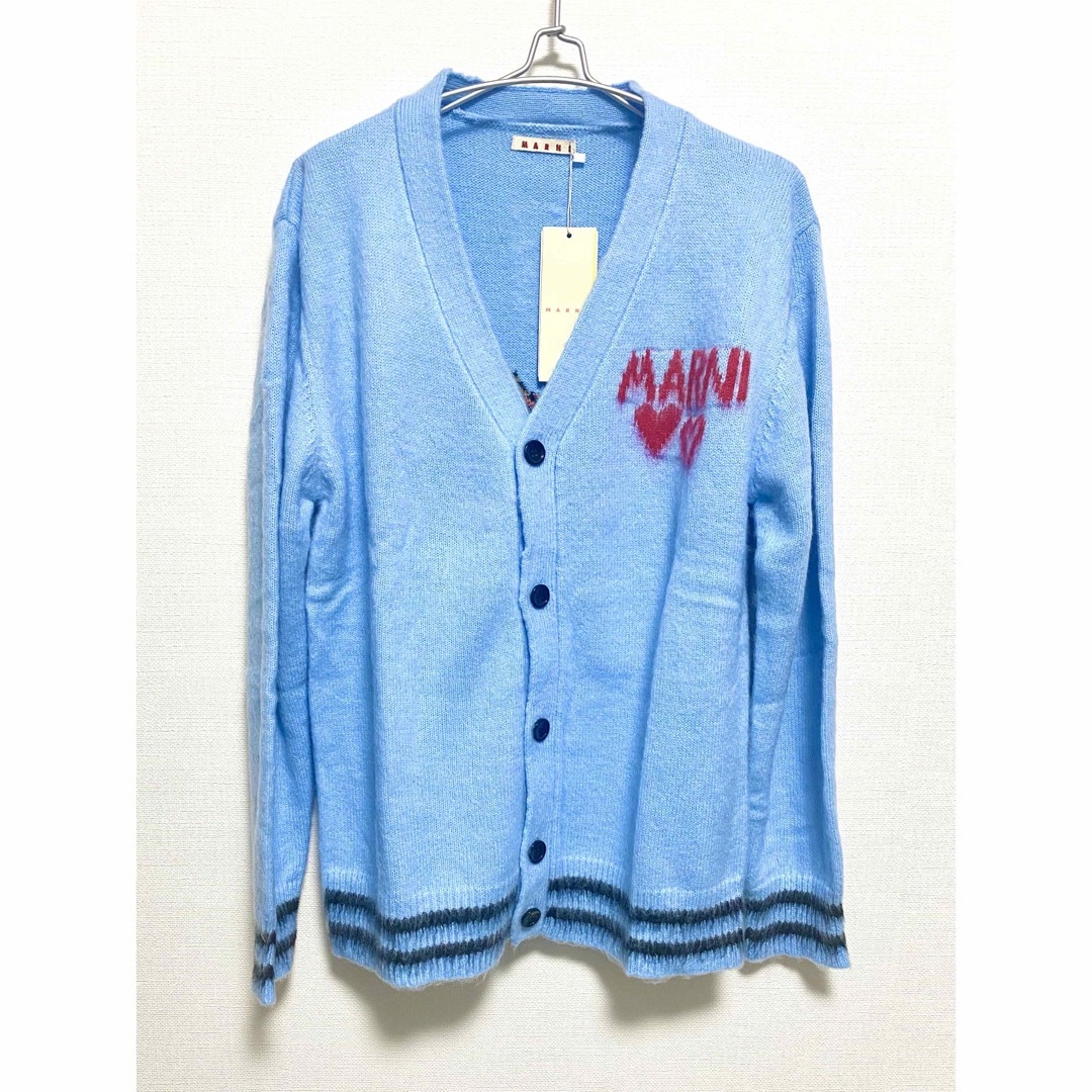 MARNI - MARNI マルニ ロゴ ストライプ カーディガン スーパー MARNI - MARNI マルニ ロゴ ストライプ カーディガン スーパー