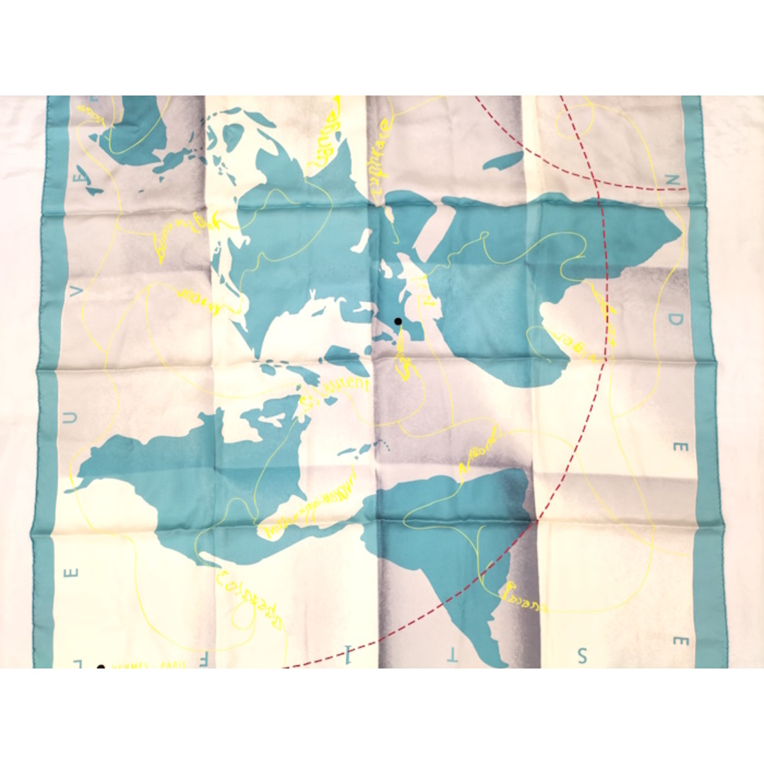 HERMES - HERMES カレ90 大判スカーフ 地図柄 シルク100%の通販 HERMES - HERMES カレ90 大判スカーフ 地図柄 シルク100%の通販