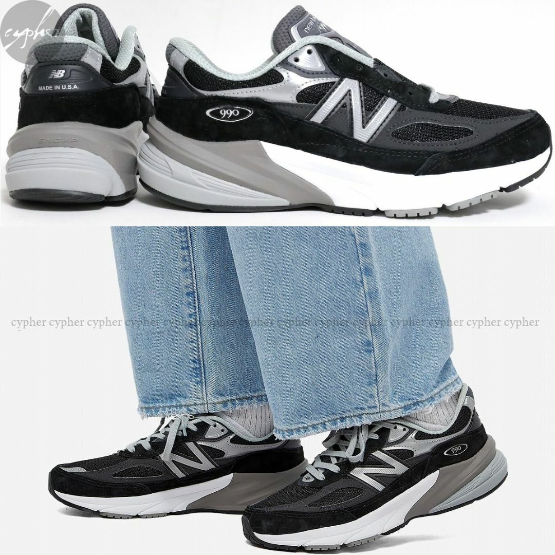 New Balance - 24cm USA製 ニューバランス W990BK6 黒 V6 レザー New Balance - 24cm USA製 ニューバランス W990BK6 黒 V6 レザー