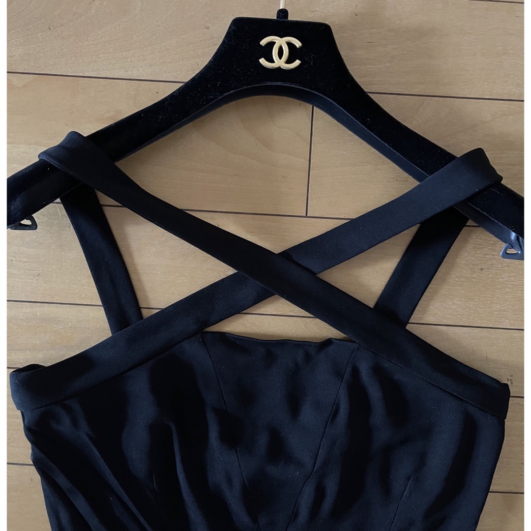 良品 CHANEL ロングドレス38 ブラック ビンテージ ロングドレス 良品 CHANEL ロングドレス38 ブラック ビンテージ ロングドレス