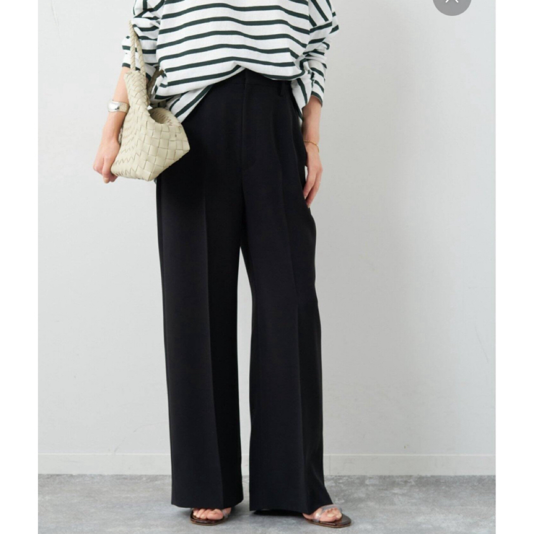 plage ウォッシャブルストレートパンツ(black) plage ウォッシャブルストレートパンツ(black)